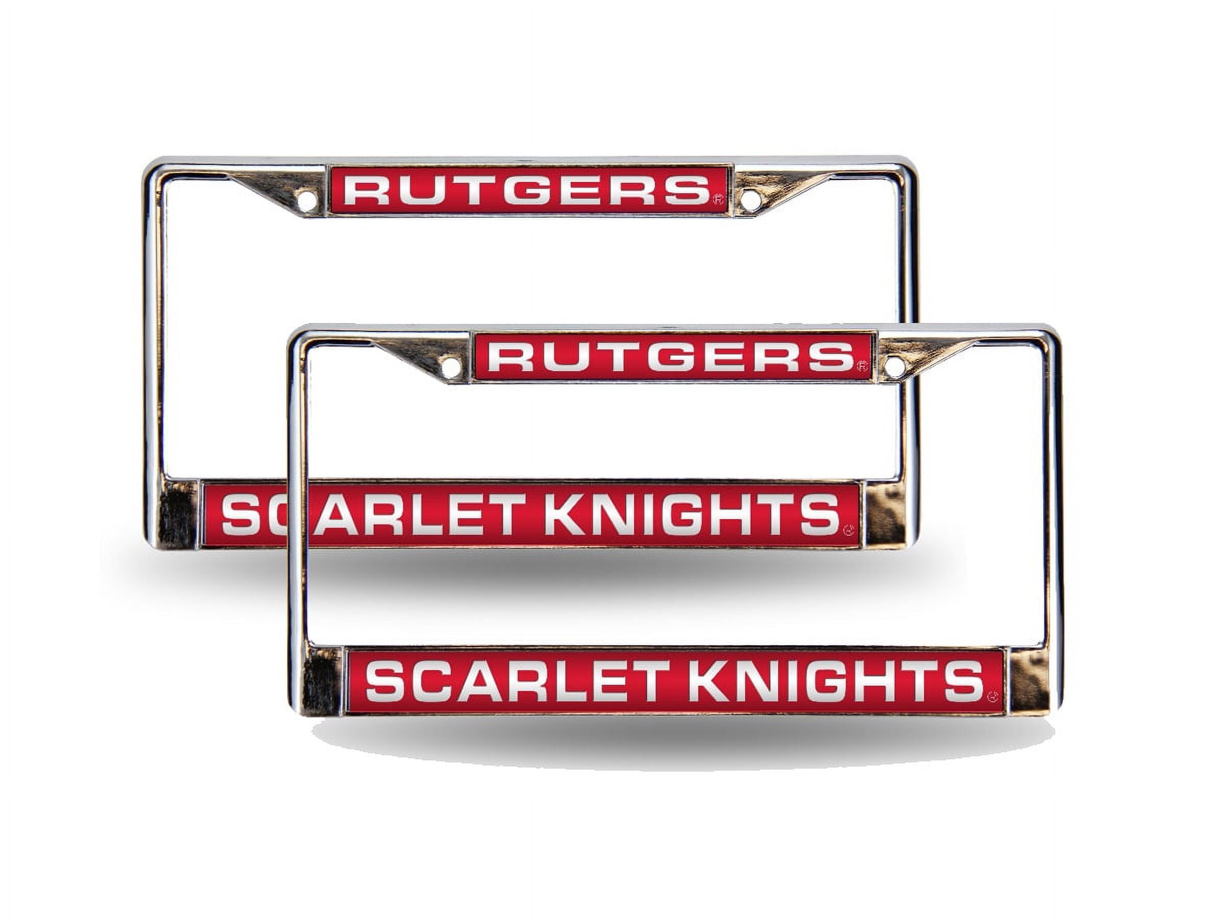 Rutgers Scarlet Knights Chrome Metal Laser License Plate Frame - Set of ...