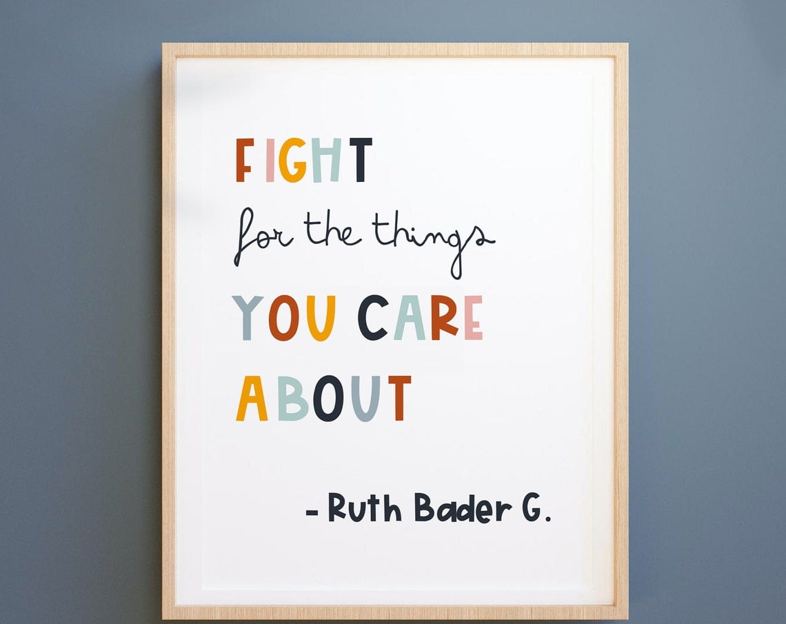 Ruth Bader Ginsburg Quote, Affirmation Kids Wall Art, Inspirational ...