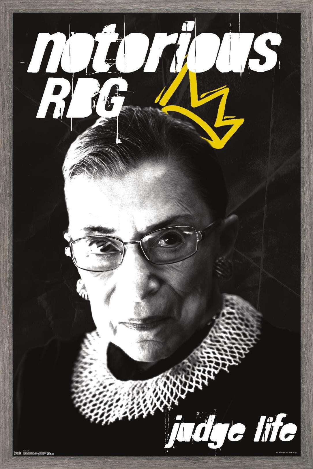 Ruth Bader Ginsburg (RBG) Wall Poster, 22.375" x 34", Framed - Walmart.com