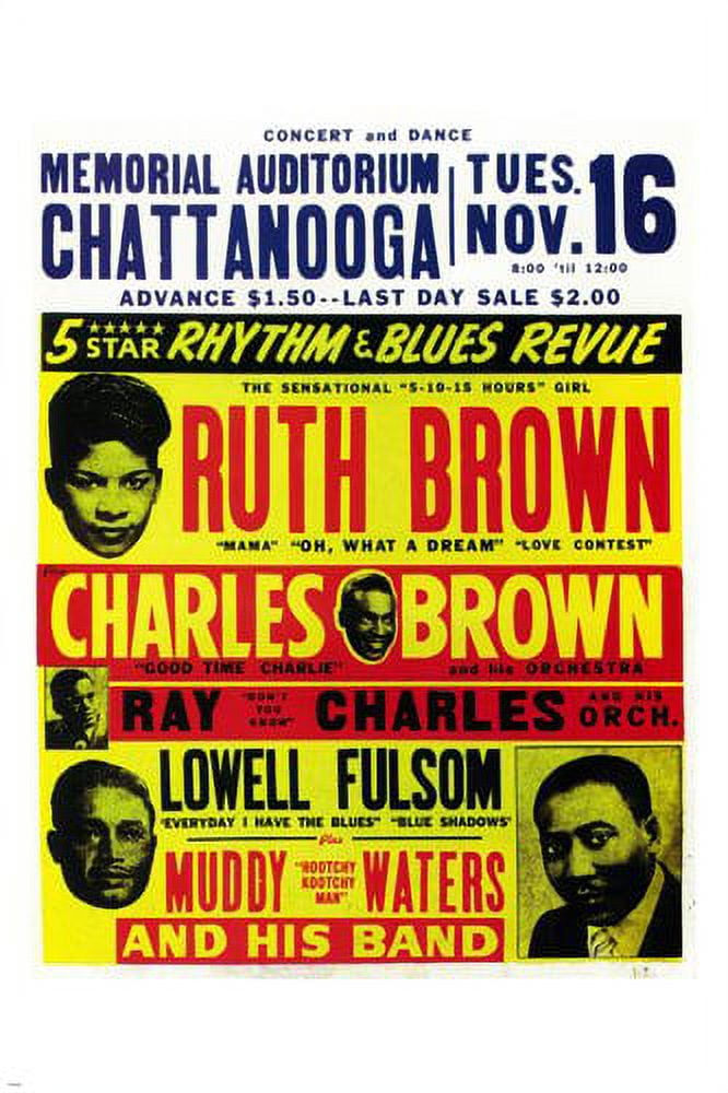 Ruth Brown + Charles Brown + Ray Charles Concert Poster R&B & Blues ...