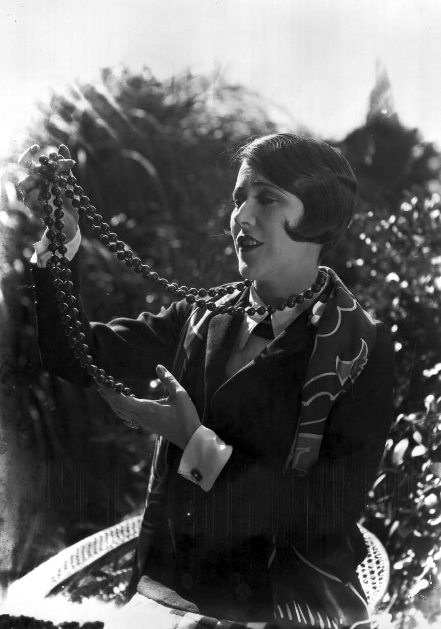 Ruth Roland Watching her Huge Necklace Black and White Photo Print (8 x ...