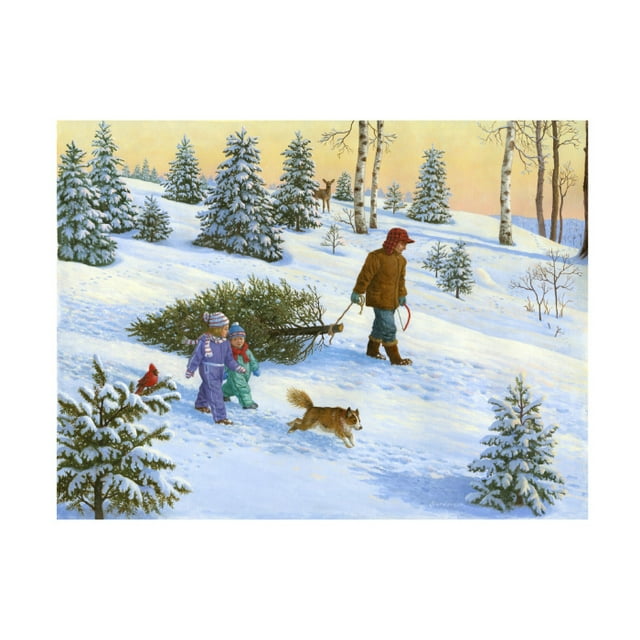 Ruth Sanderson 'Bringing Home The Christmas Tree' Canvas Art - Walmart.com