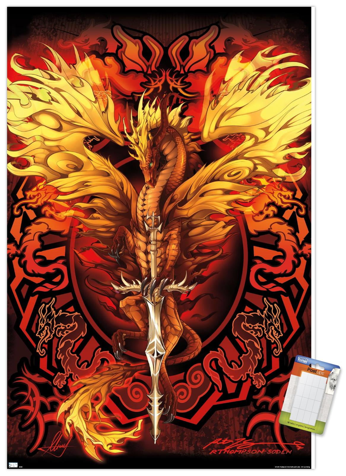 Ruth Thompson - Dragonblade Flameblade Wall Poster, 22.375" x 34 ...