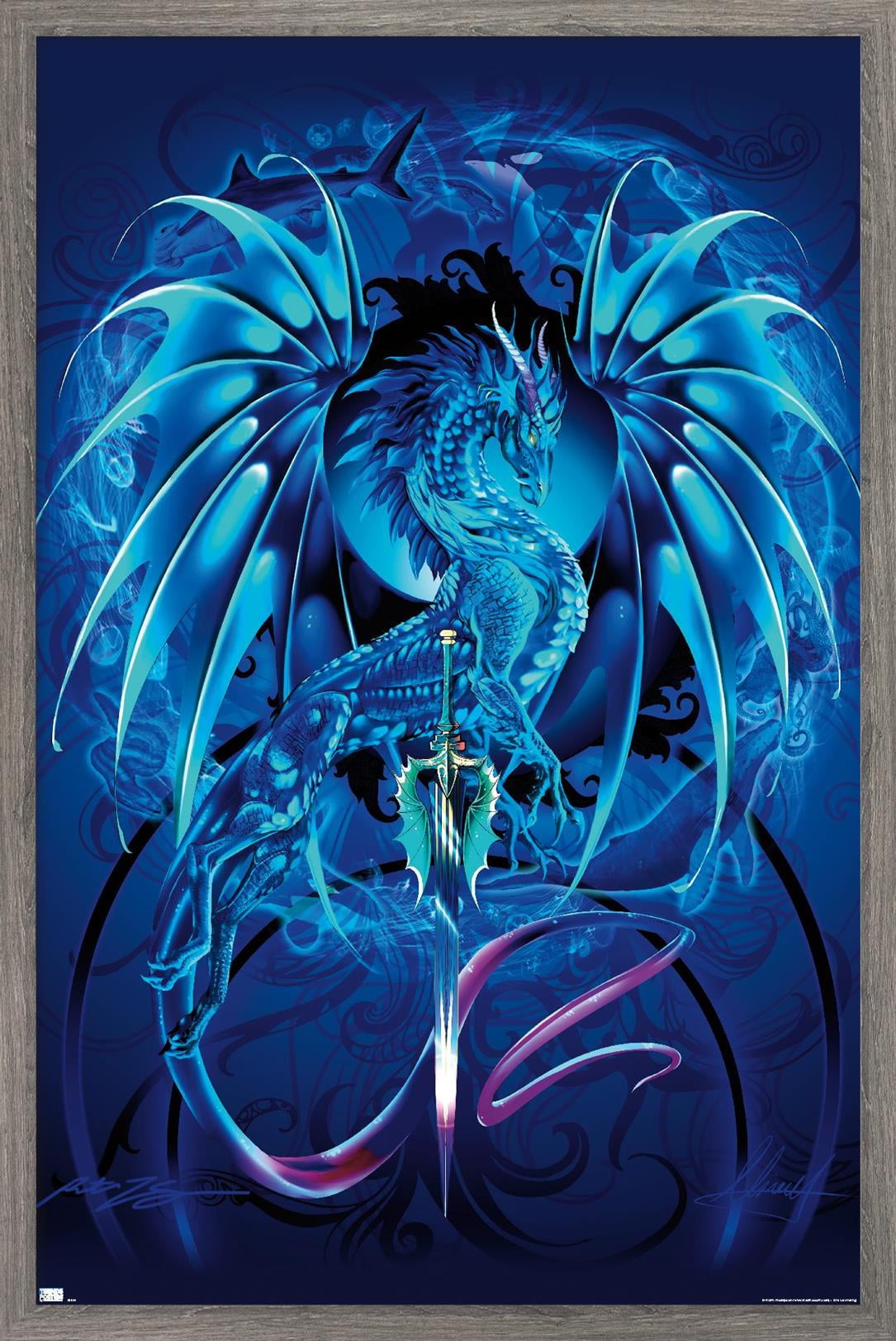 Ruth Thompson - Dragonblade Seablade Wall Poster, 22.375" x 34", Framed ...