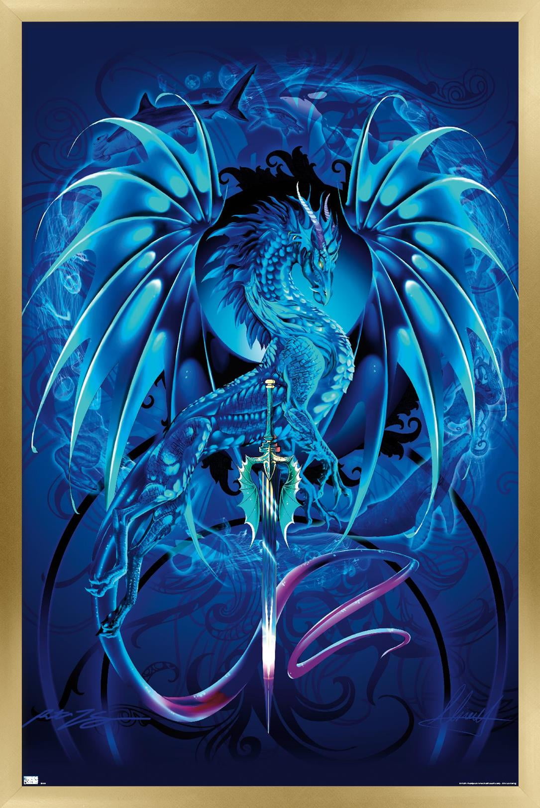 Ruth Thompson - Dragonblade Seablade Wall Poster, 22.375" x 34", Framed ...