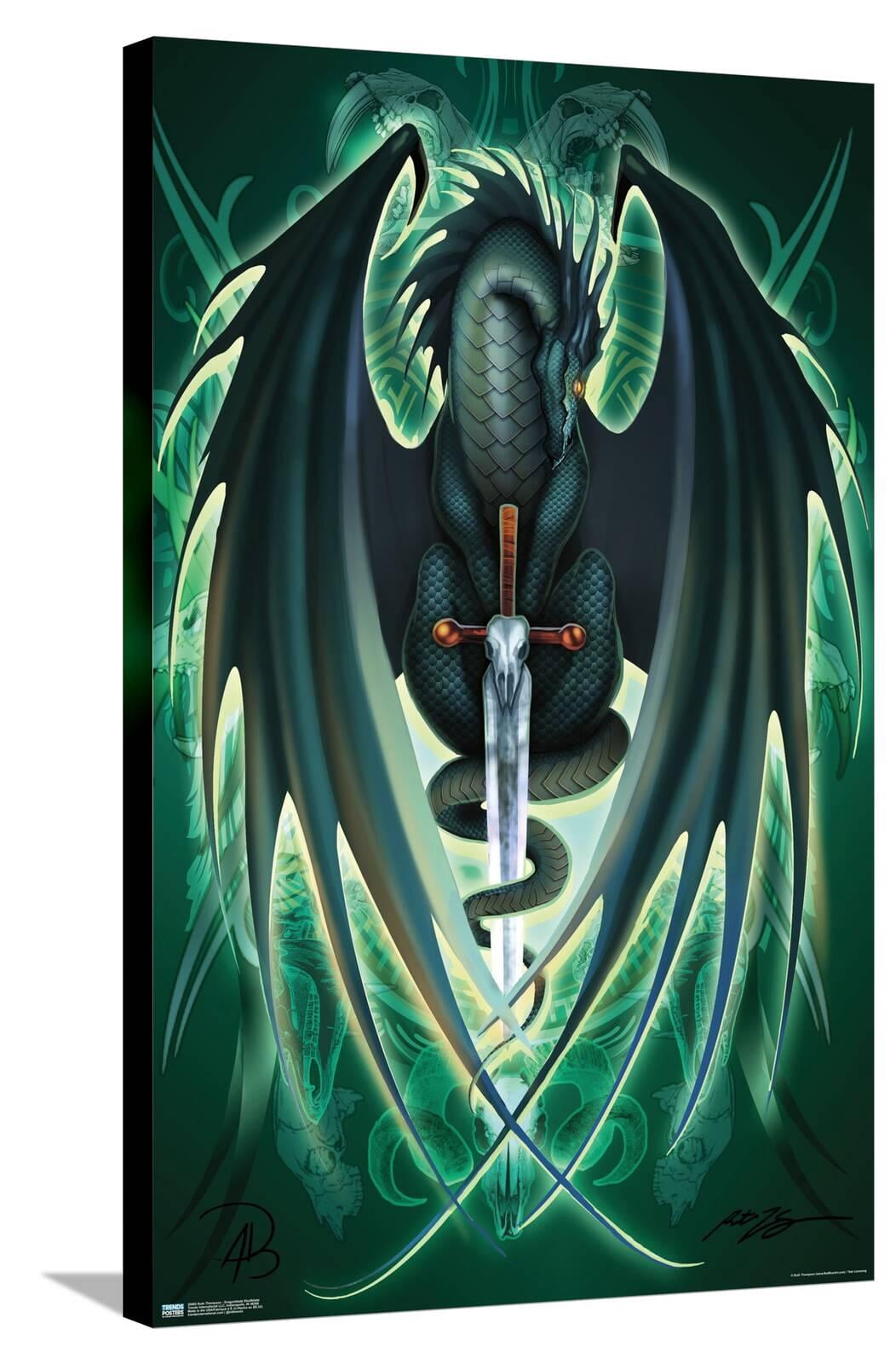 Ruth Thompson - Dragonblade Skullblade Canvas Wall Poster, 22.375" x 34 ...