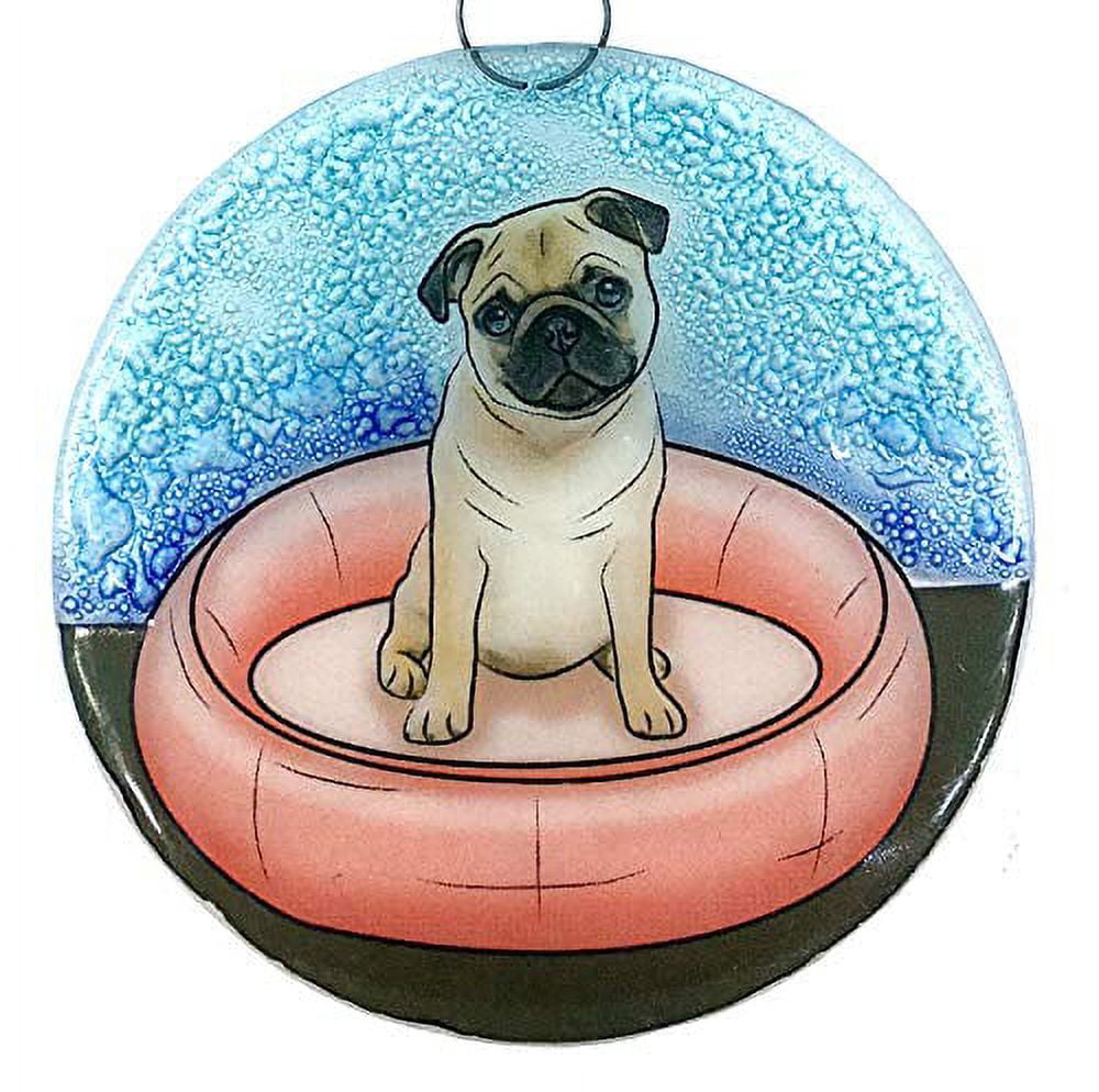 Ruth's Ethical Goods Pug Dog Christmas Tree Ornament - Art Glass Light ...