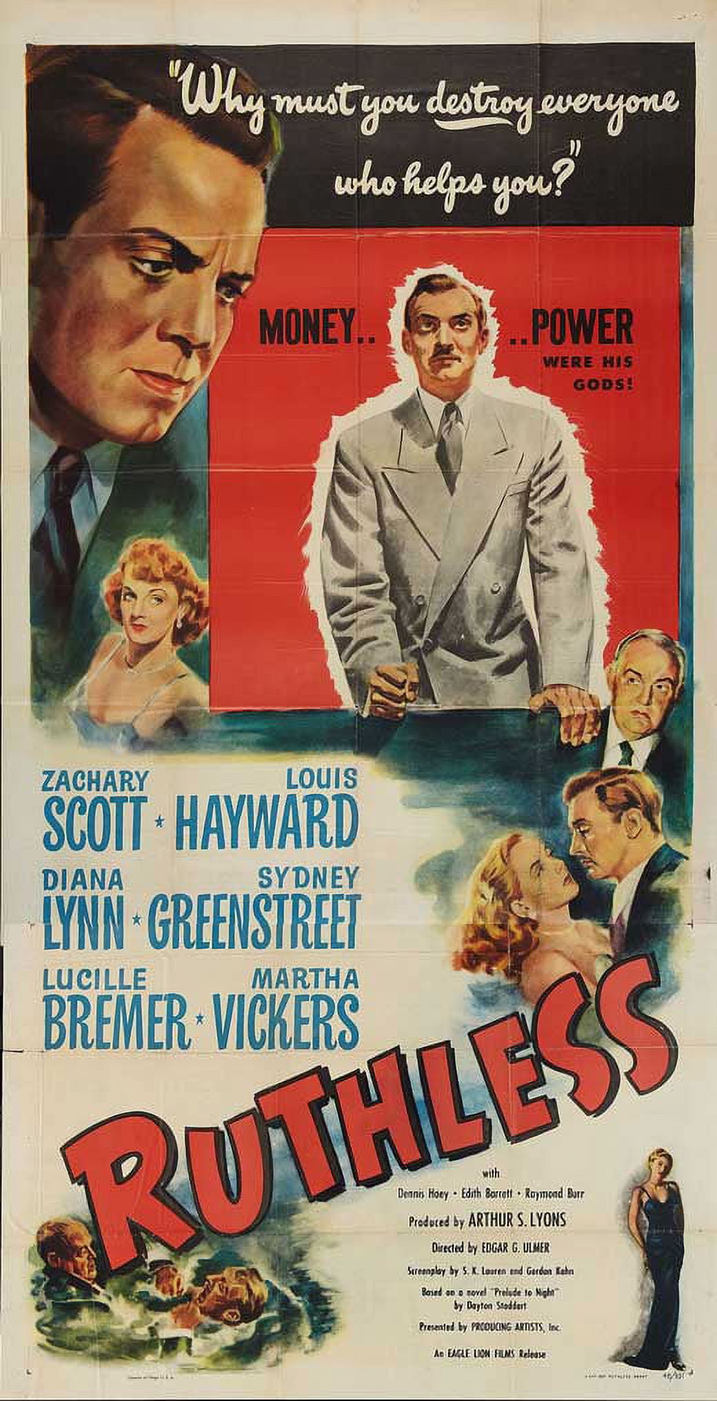 Ruthless - movie POSTER (Style A) (20" x 40") (1948) - Walmart.com