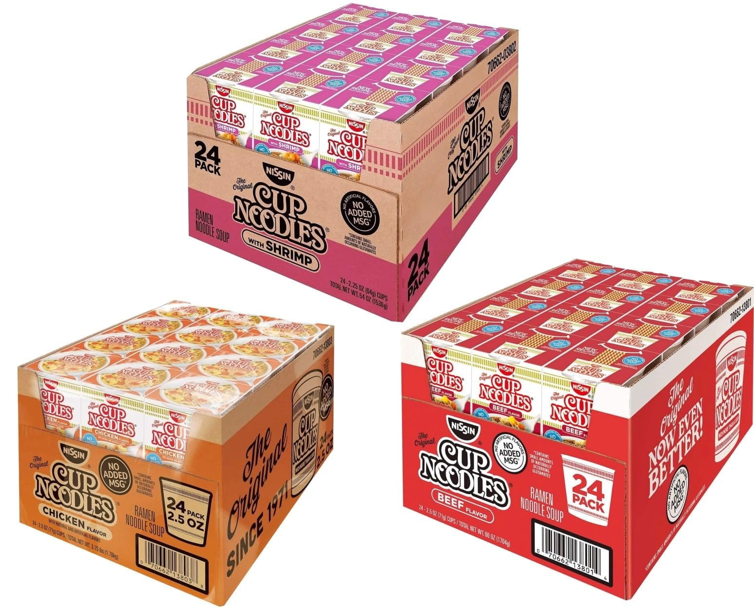 Ruthy's Outlet Cup Noodles Ramen Noodle Soup, 24- Chicken, 24- Shrimp ...