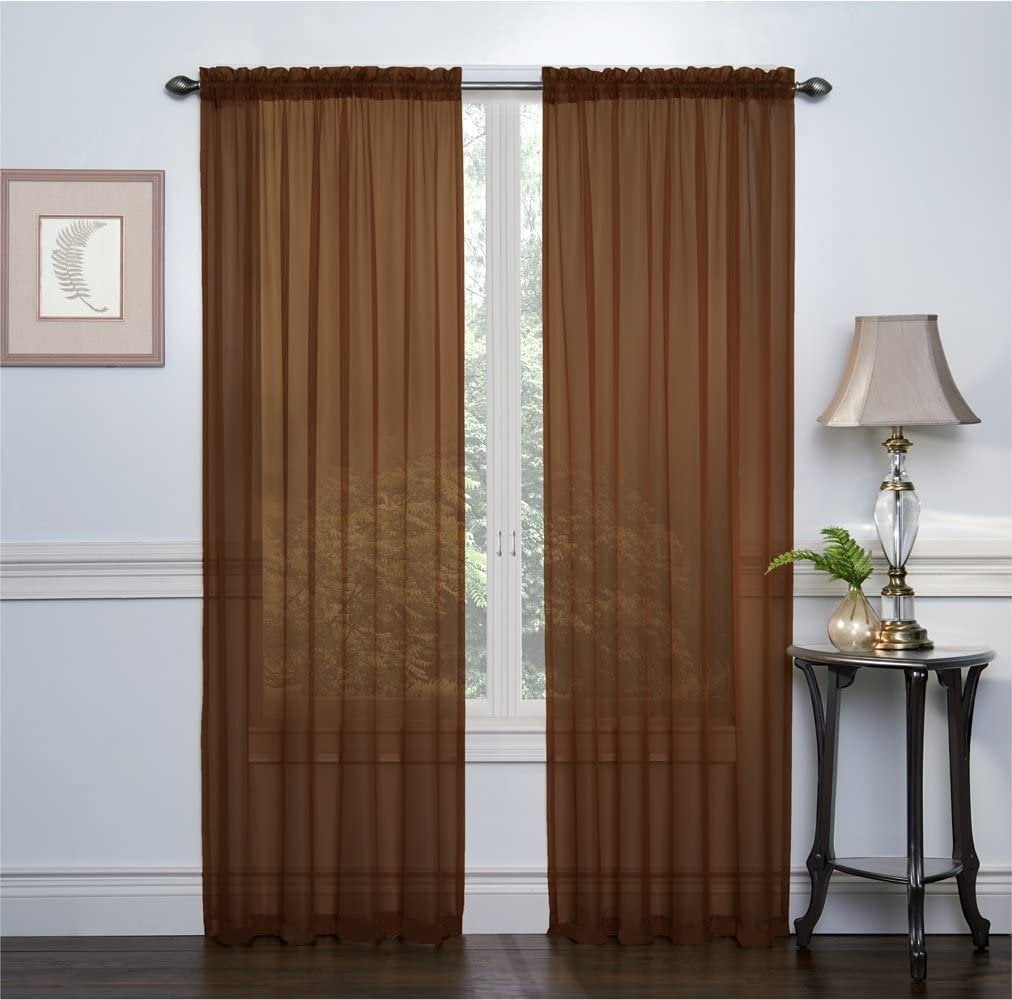 Ruthy's Textile 2-Pack Window Curtain Sheer Panels Total Width 108"x84 ...