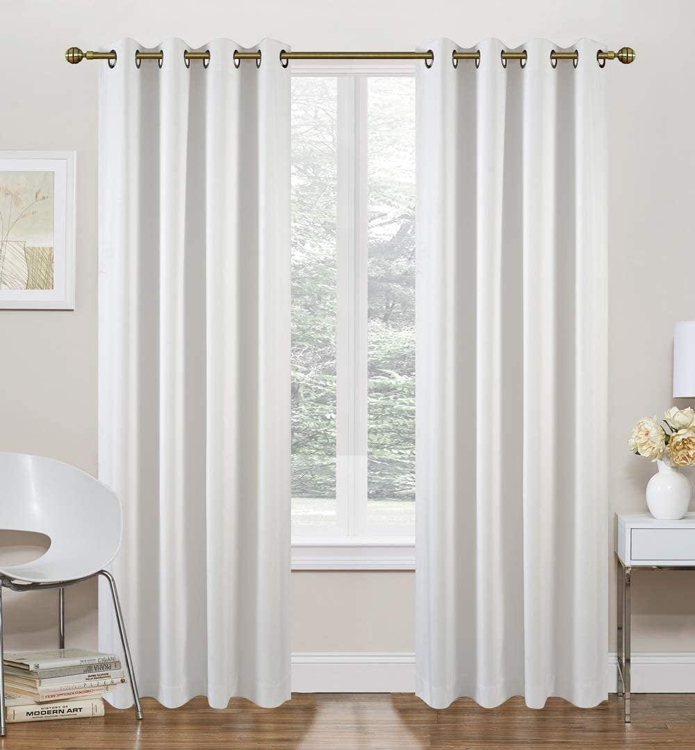 Ruthys Textile White Thermal Lined Curtains - 2 x 52 x 84 Panels ...