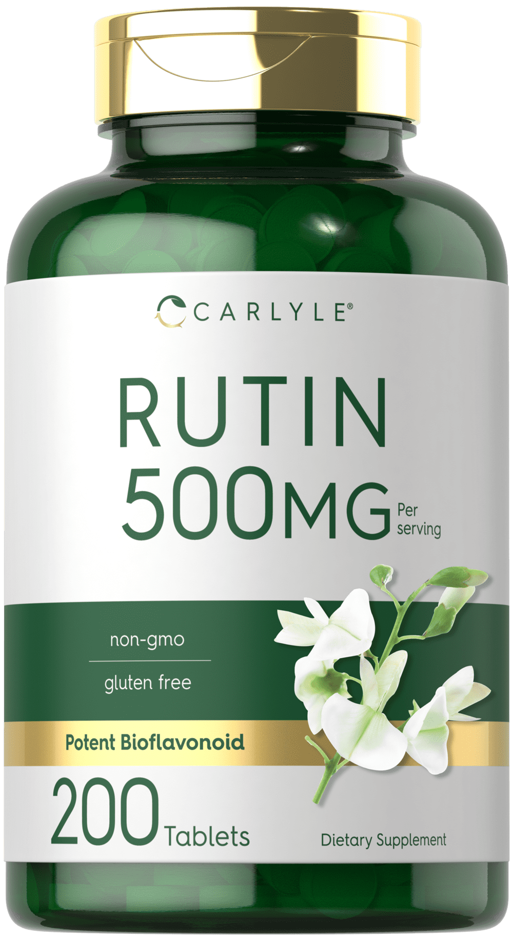 Carlyle Rutin 500mg Supplement, 200 Vegetarian Caplets, Gluten Free ...