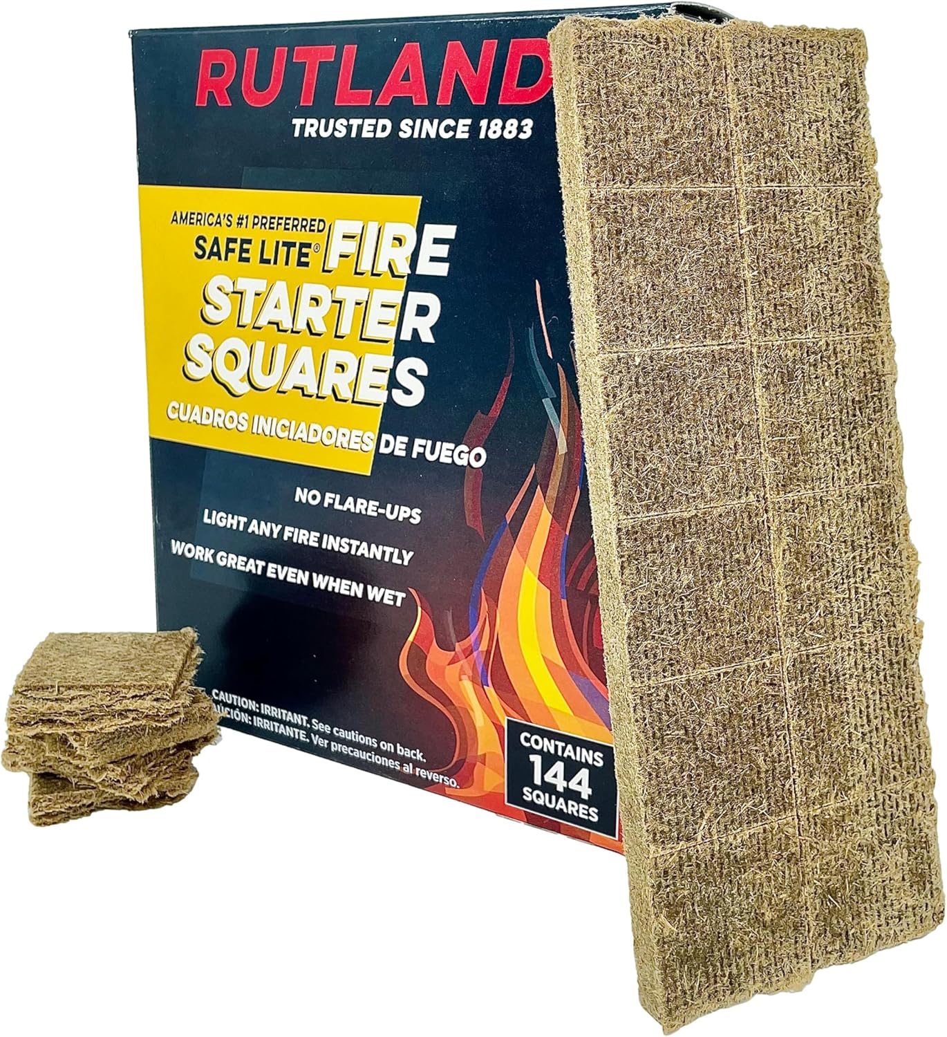 Rutland 50B Safe Lite Fire Starter Squares for Fireplaces, Grill Pits ...