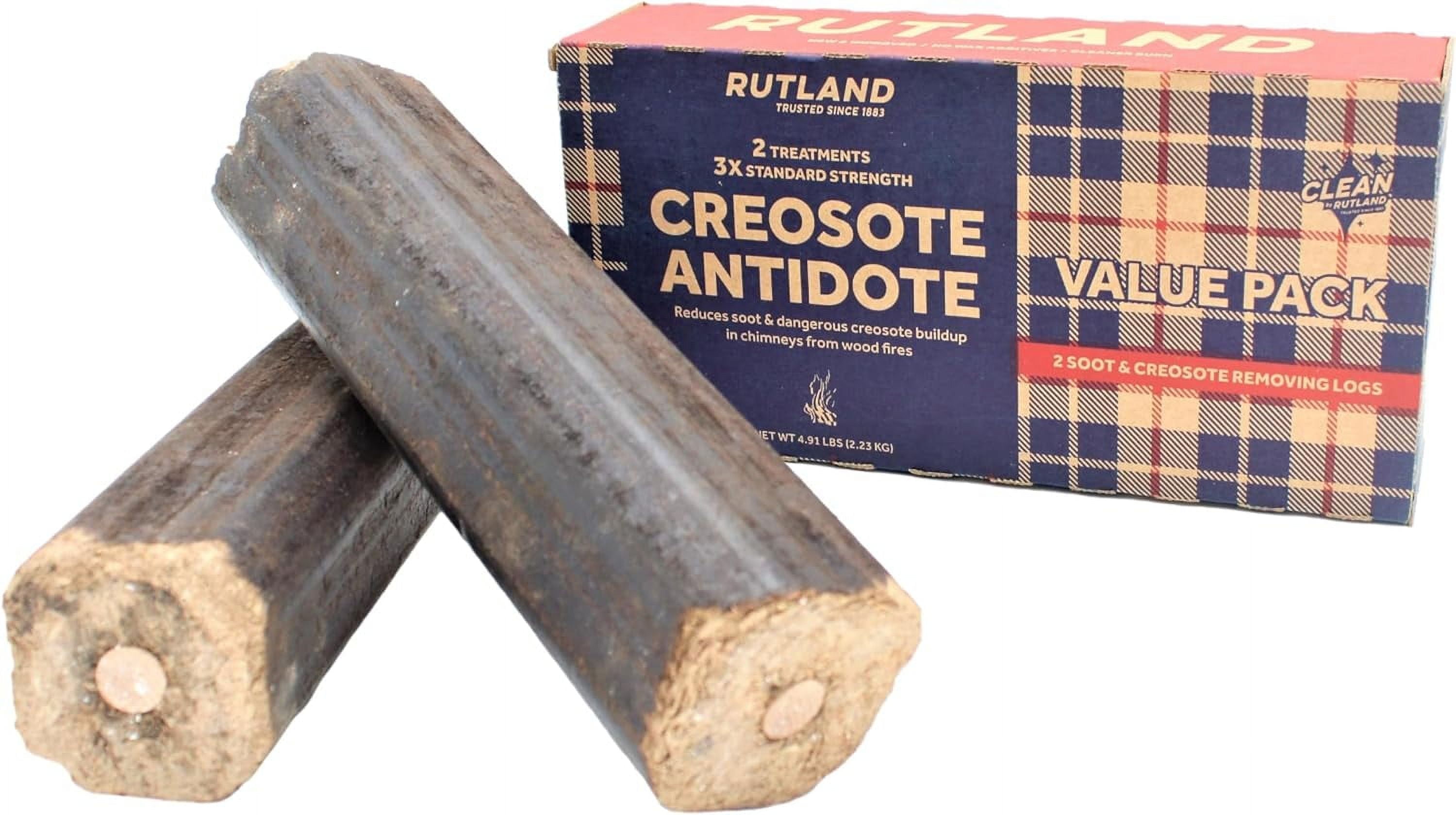 Rutland Creosote Antidote Chimney Cleaning Fire Logs, Triple Cleaning Power, Wax-Free, 2-Pack ...
