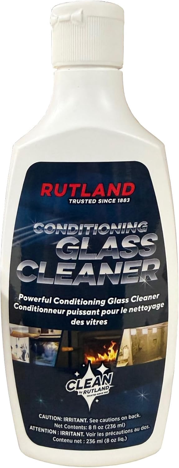 Rutland Hearth and Grill Conditioning Glass Cleaner, USA-Made Fireplace ...
