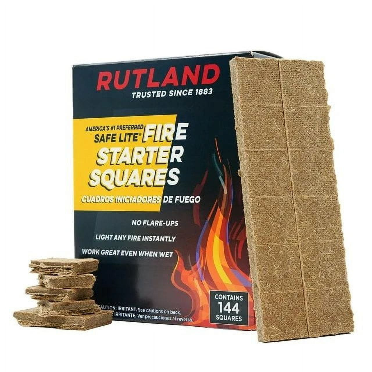 Rutland Safe Lite Fire Starter Squares, 144-Pack - Walmart.com