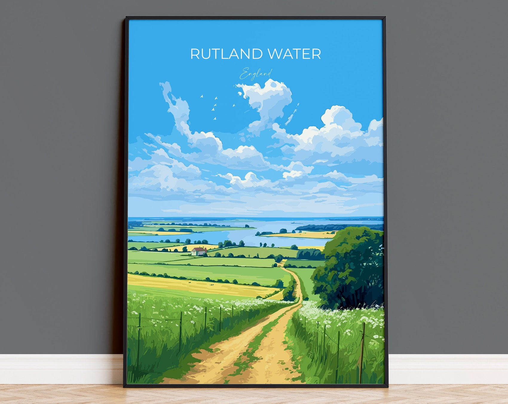 Rutland Water Poster, Travel Print of Rutland Water, Rutland Water ...