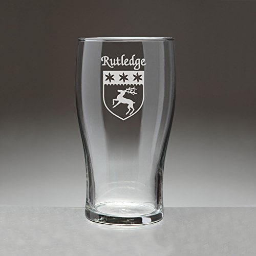 Rutledge Irish Coat of Arms Tavern Glasses - Set of 4 (Sand Etched ...