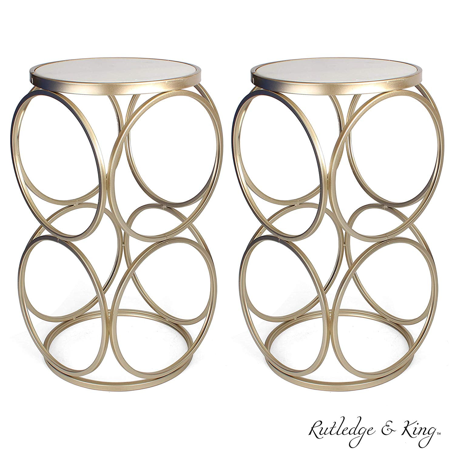 Rutledge & King Britton Round End Table - Marble/Gold (2 Pack ...