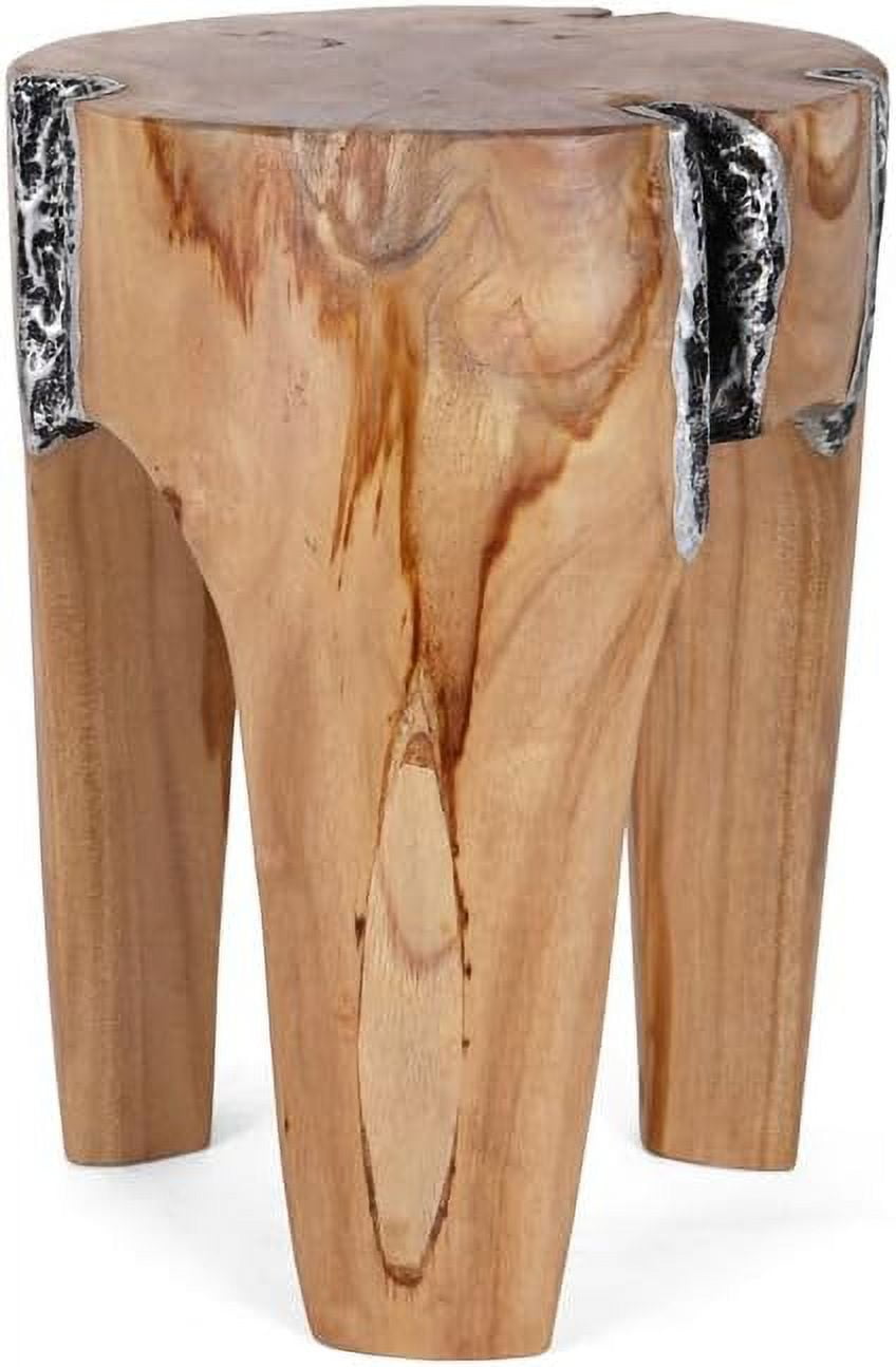 Rutledge & King Java Teak Root Stool - Wooden Stool - Teak Boho Side Table - Teak Accent Table ...