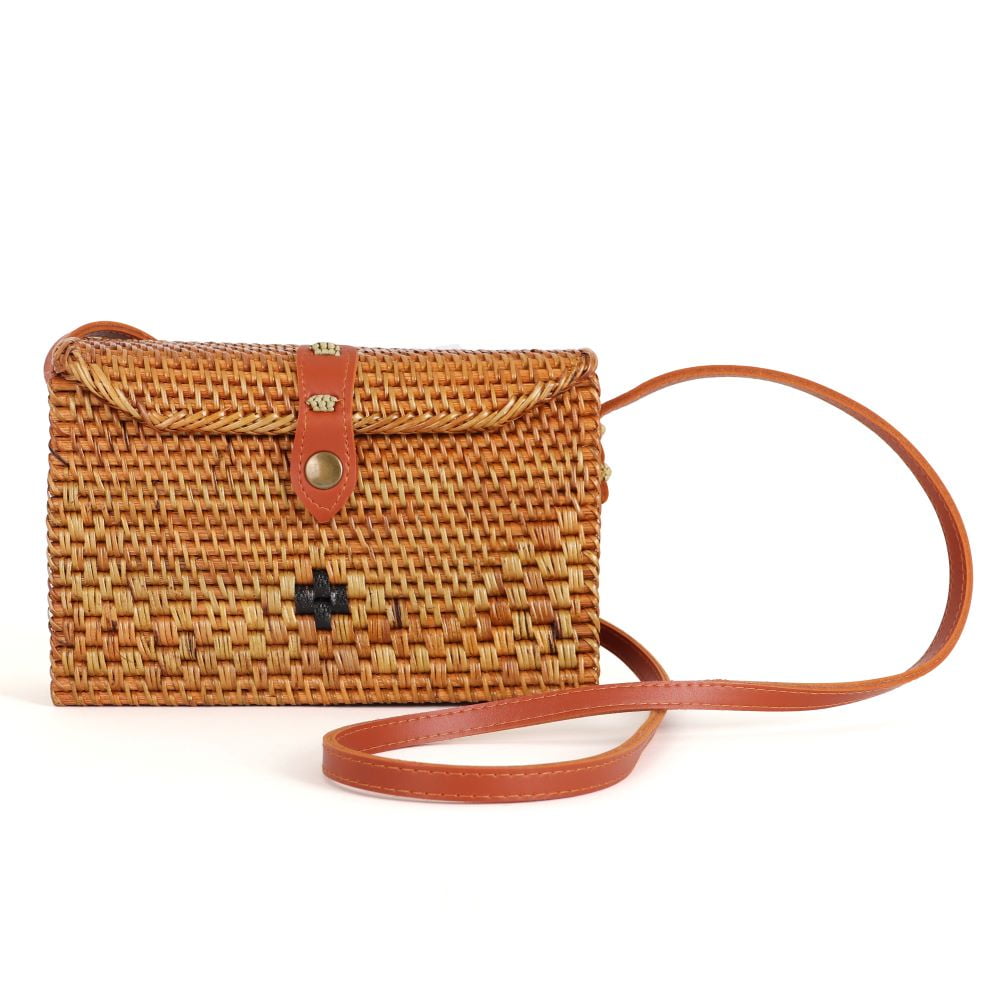 Rutledge & King - Meridian Rattan Crossbody Bag - Rectangle - Walmart.com