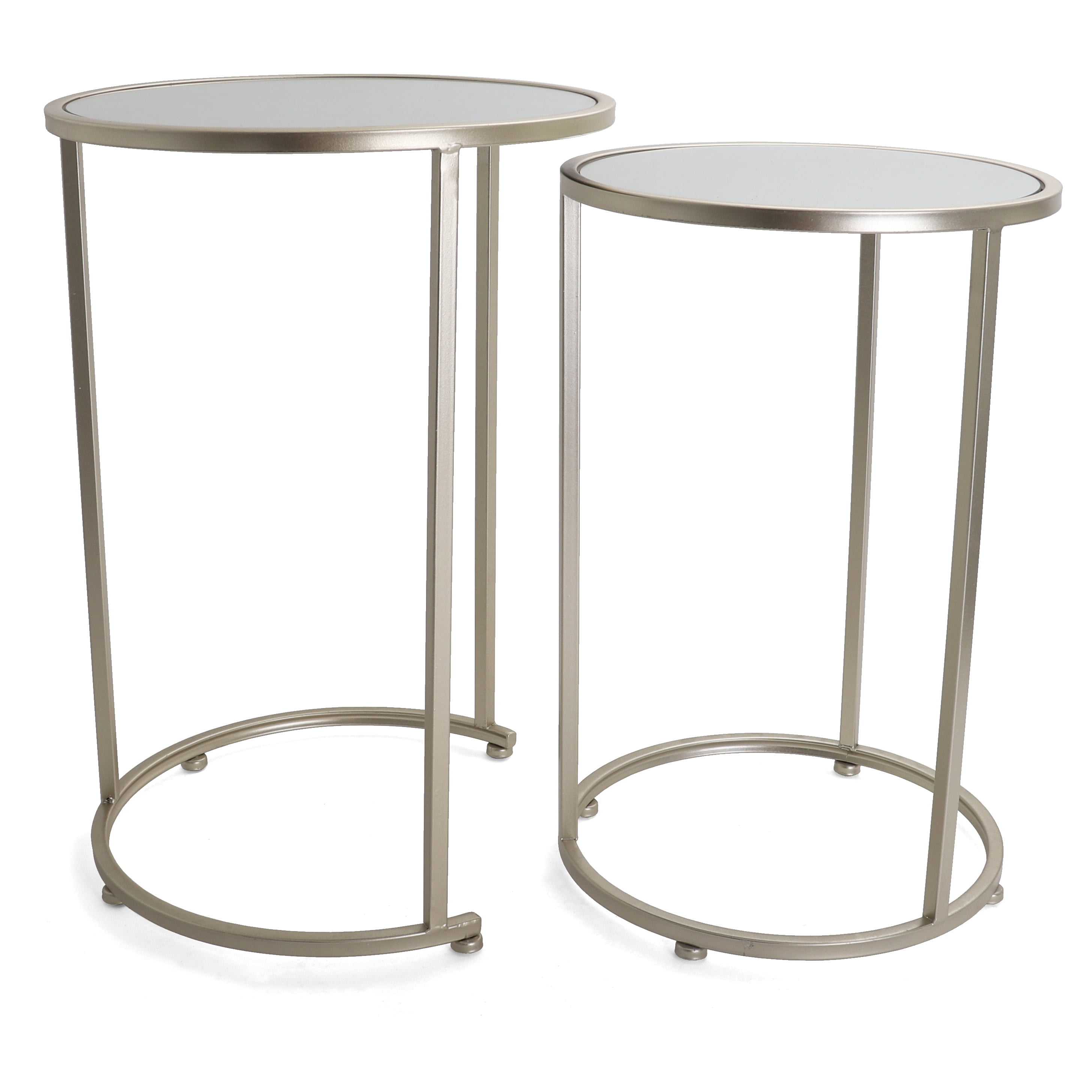 Rutledge & King Odessa End Table Set Mirrored Accent Table - Gold ...