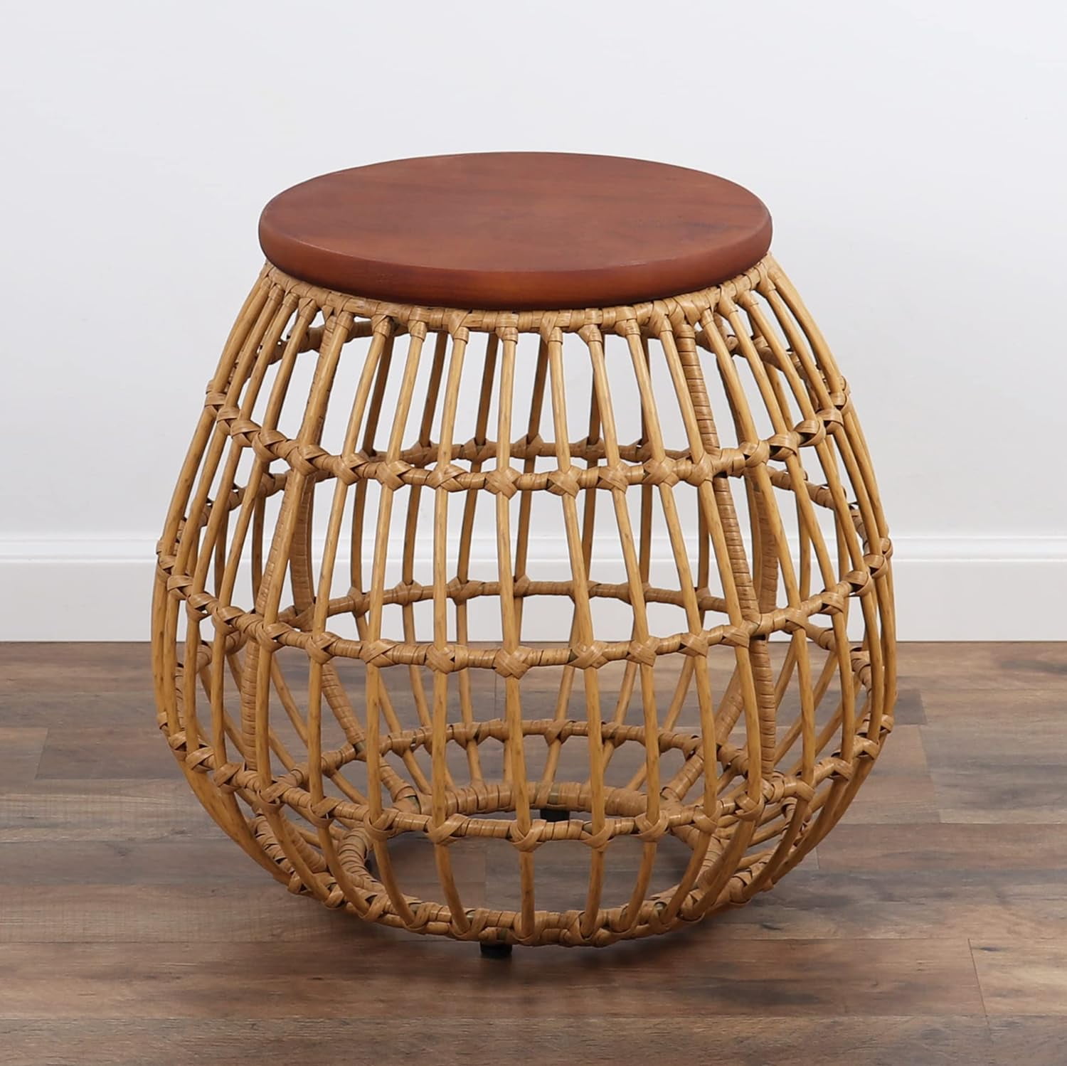 Rutledge & King Rattan Wood Top Table - Enderly Side Tables - End ...