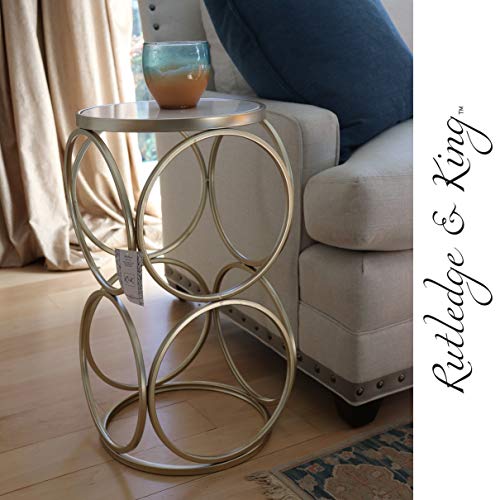 Rutledge & King Round End Table - Gold End Table with Marble Top ...