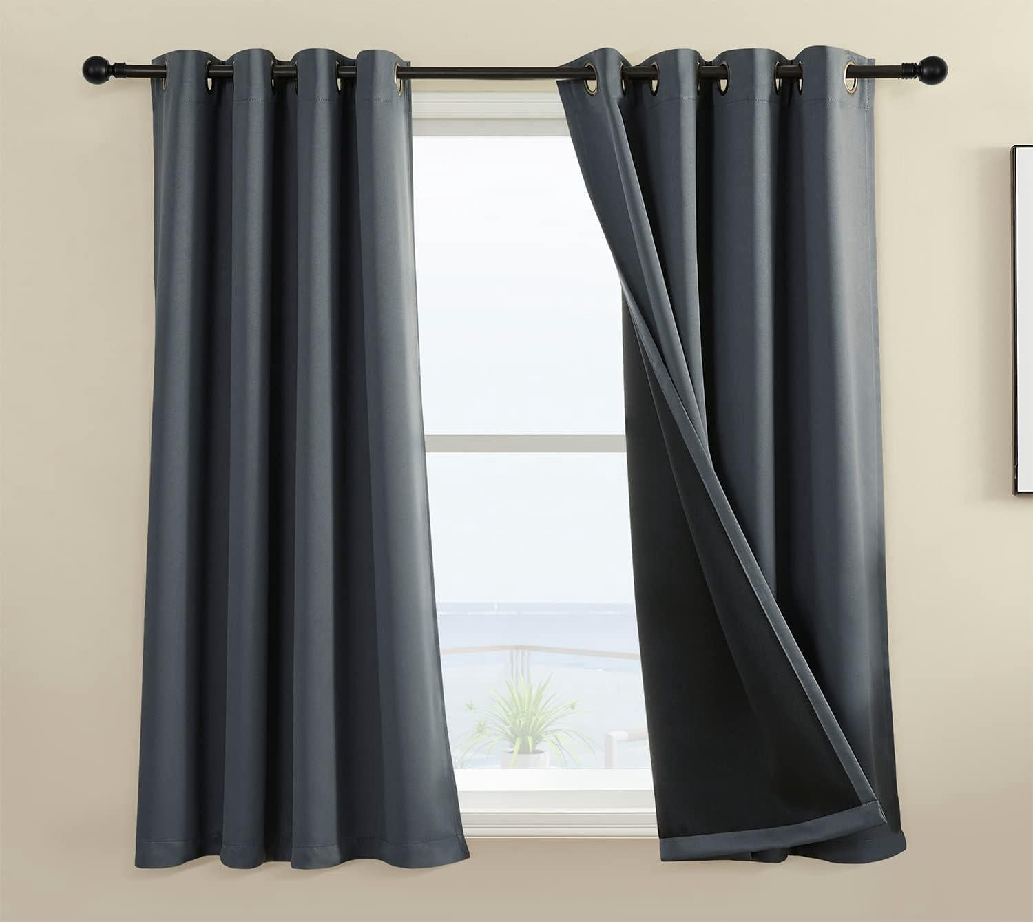 Rutterllow 100% Blackout Curtain 2 Panels, Heat and Full Light Blocking ...