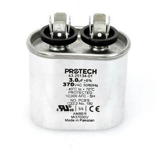 -Ruud Oval Replacement Run Capacitor 3 /MFD 370 Volt - Walmart.com