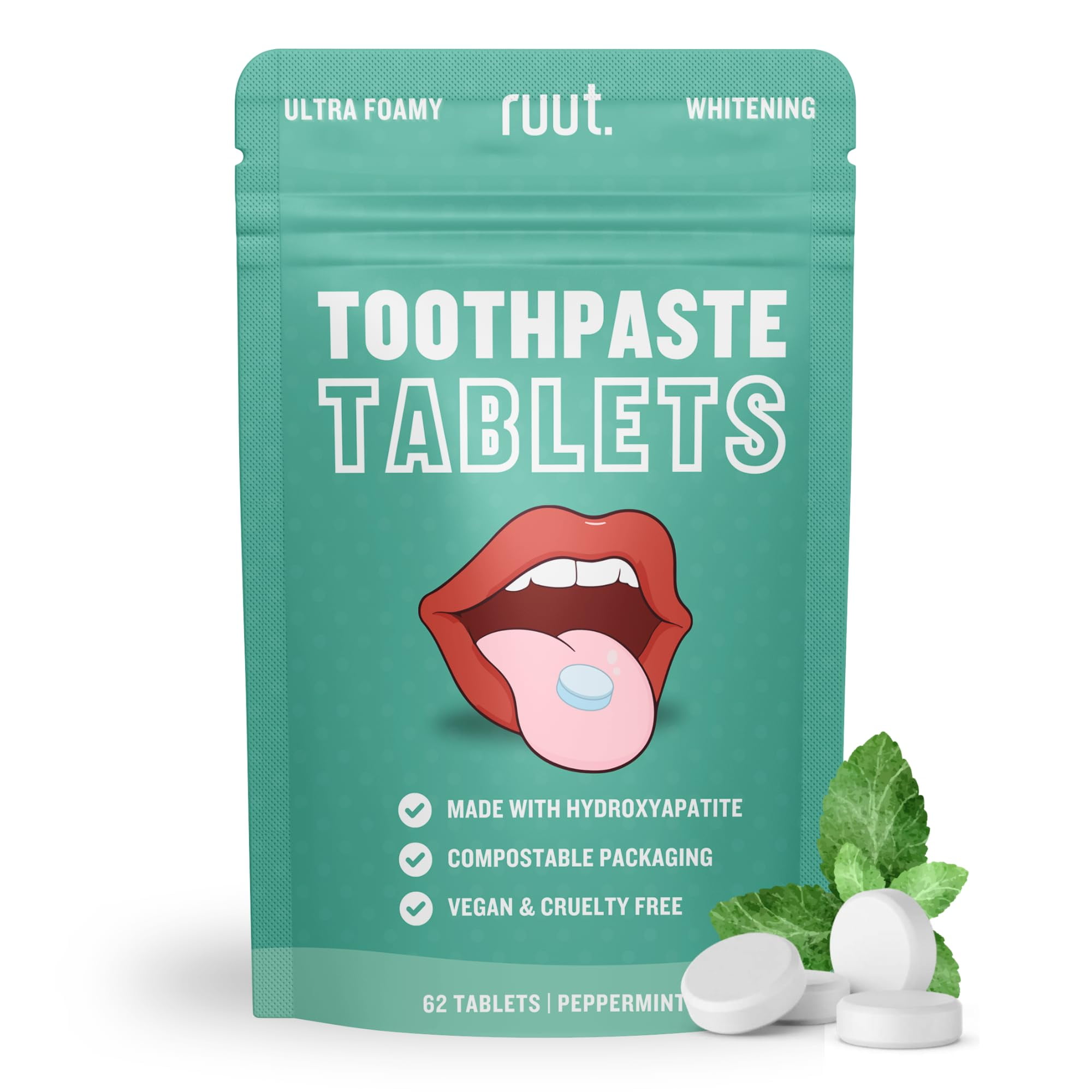 Ruut Toothpaste Tablets, Hydroxyapatite SSF20 Remineralizing Eco ...