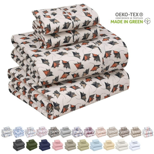 Ruvanti 100% Cotton Sheets - Crispy Cooling Percale Sheets - Breathable ...