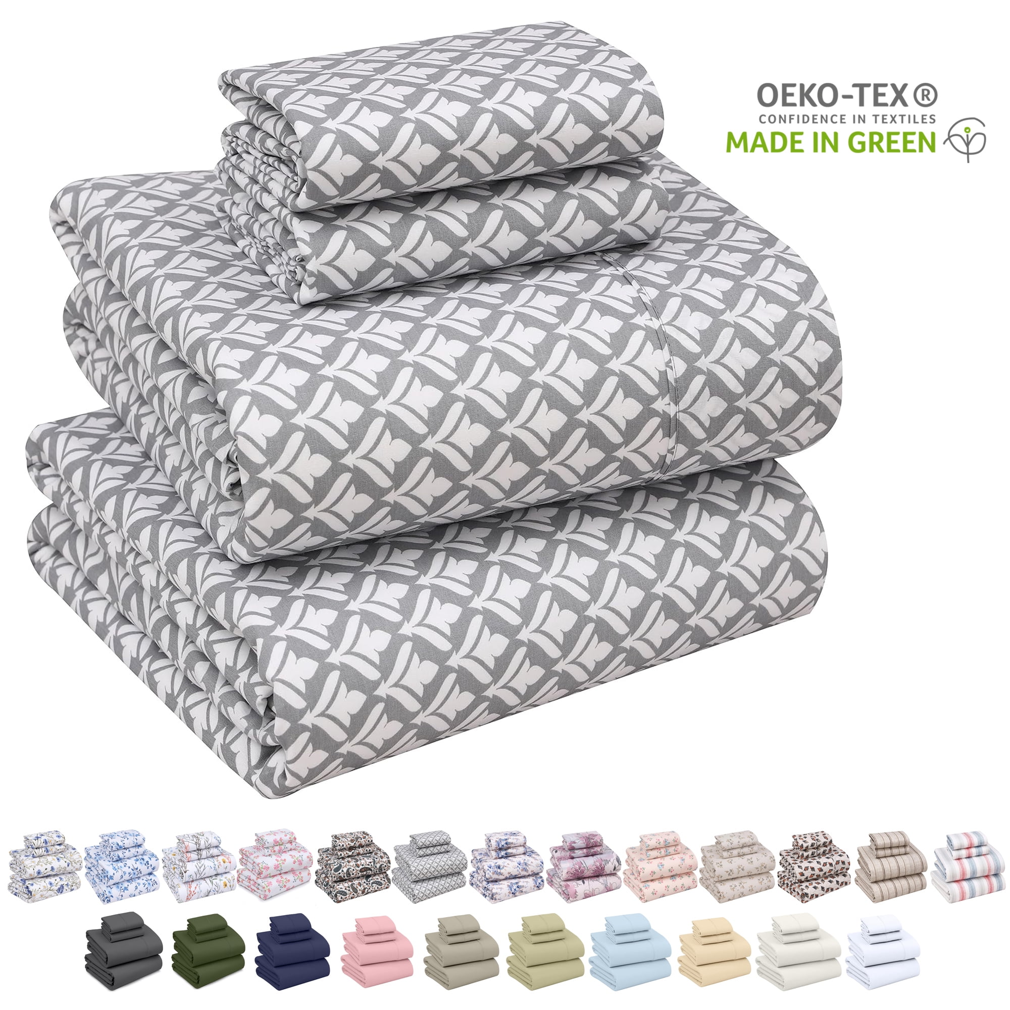 Ruvanti 100% Cotton Sheets - Crispy Cooling Percale Sheets - Breathable ...