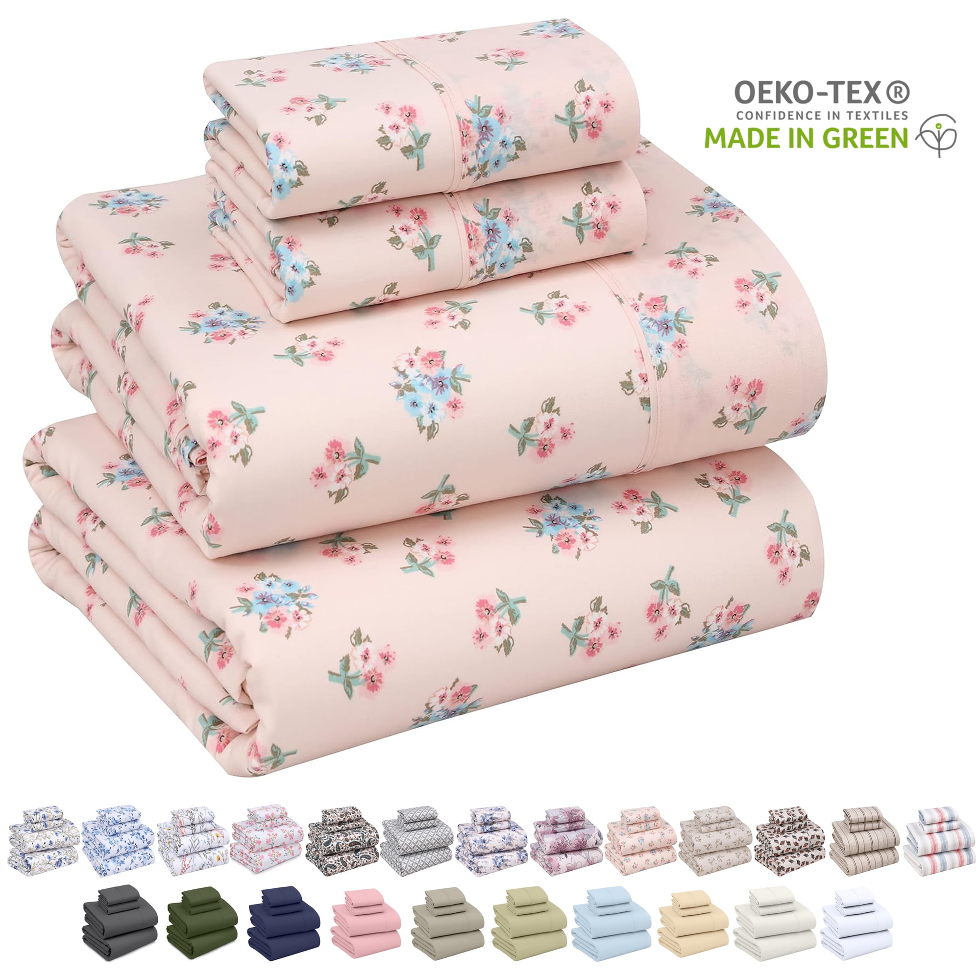 Ruvanti 100% Cotton Sheets - Crispy Cooling Percale Sheets - Breathable ...