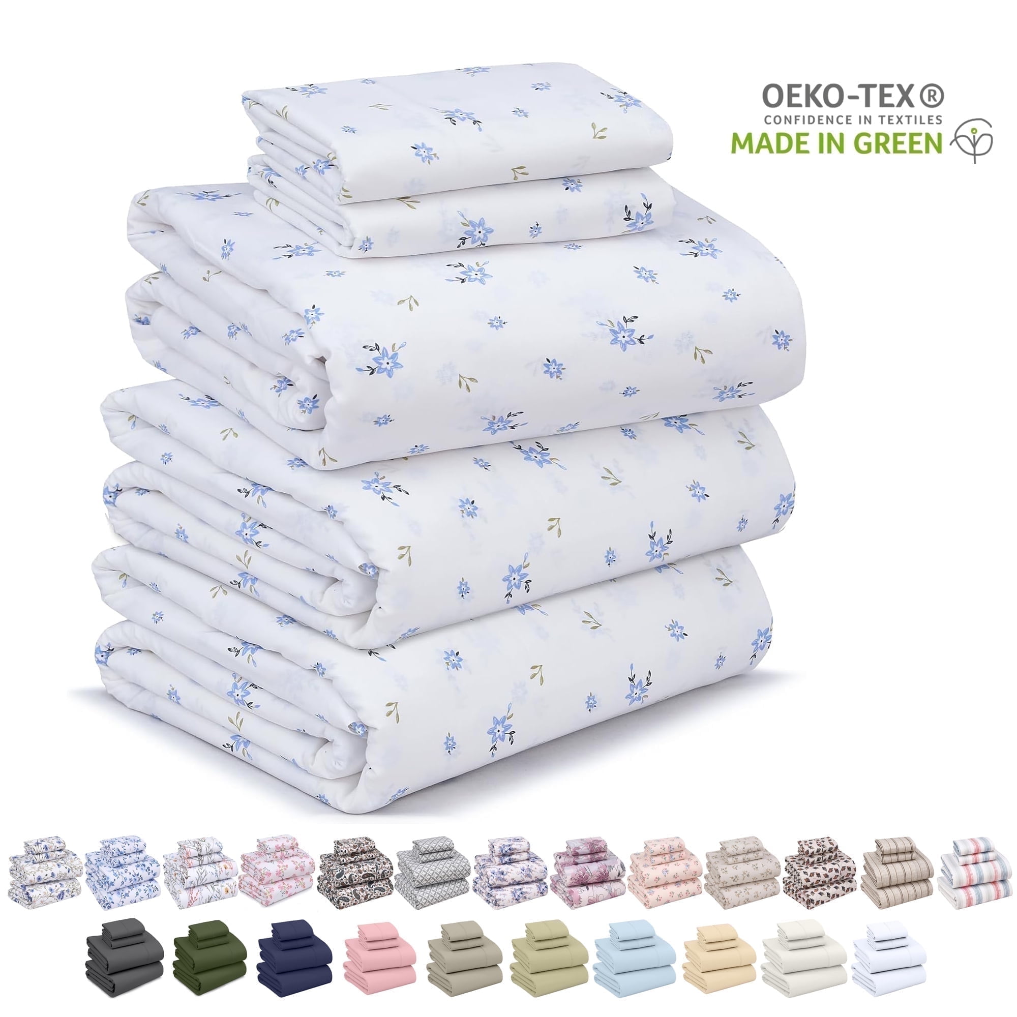 Free Shipping! Ruvanti 100% Cotton Sheets Crispy Cooling Percale Sheets ...