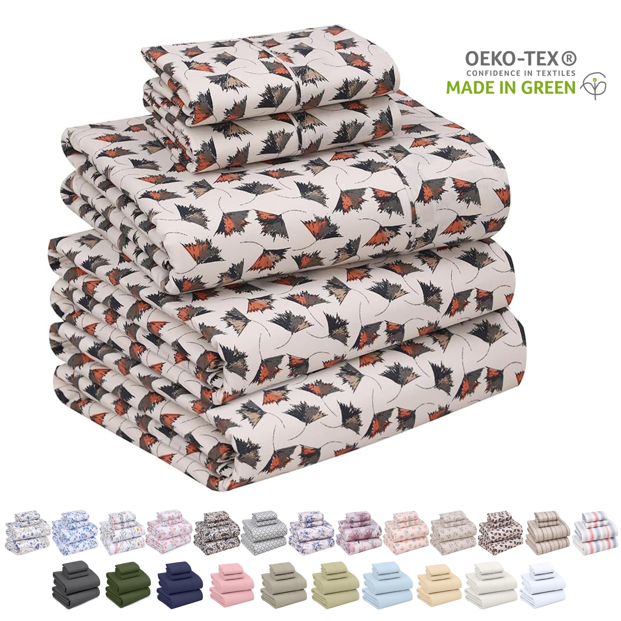 Ruvanti 100% Cotton Sheets Crispy Cooling Percale Sheets Breathable ...