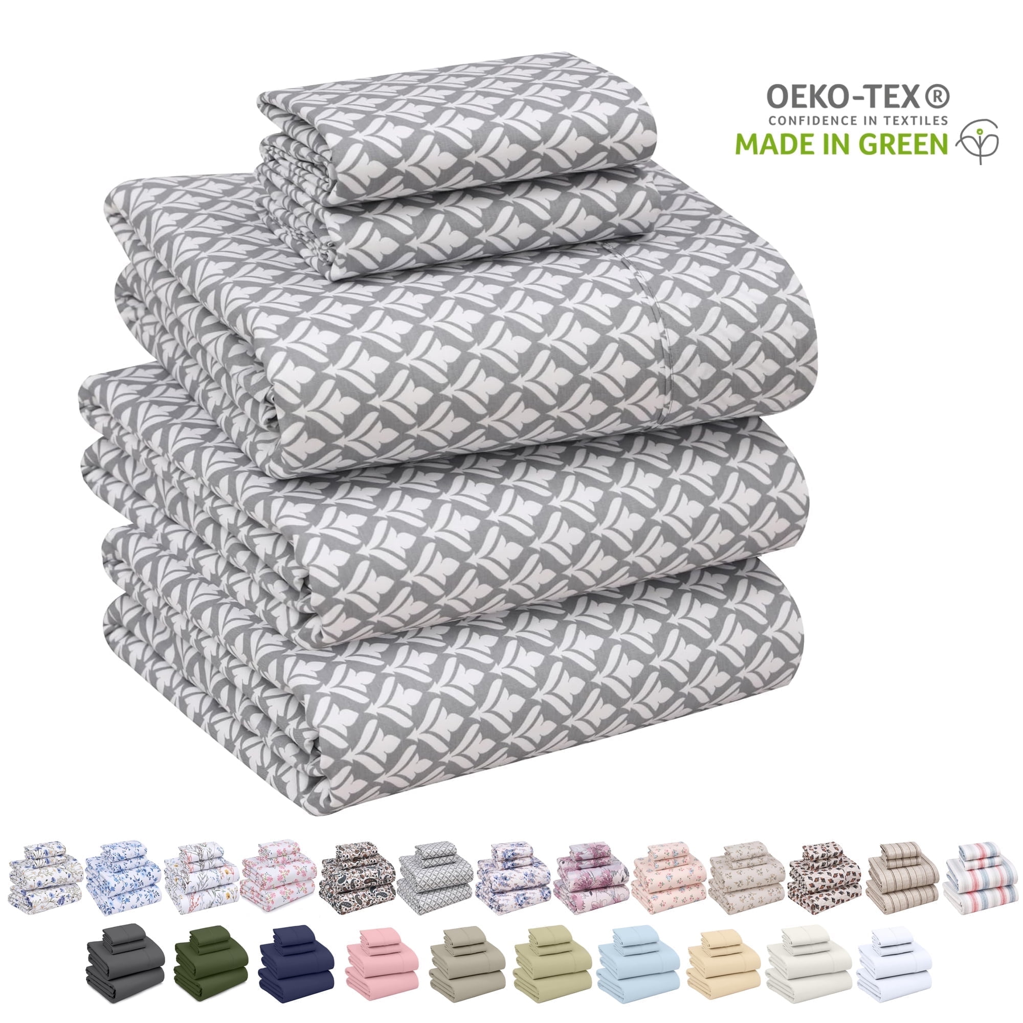 Ruvanti 100% Cotton Sheets - Crispy Cooling Percale Sheets - Breathable ...