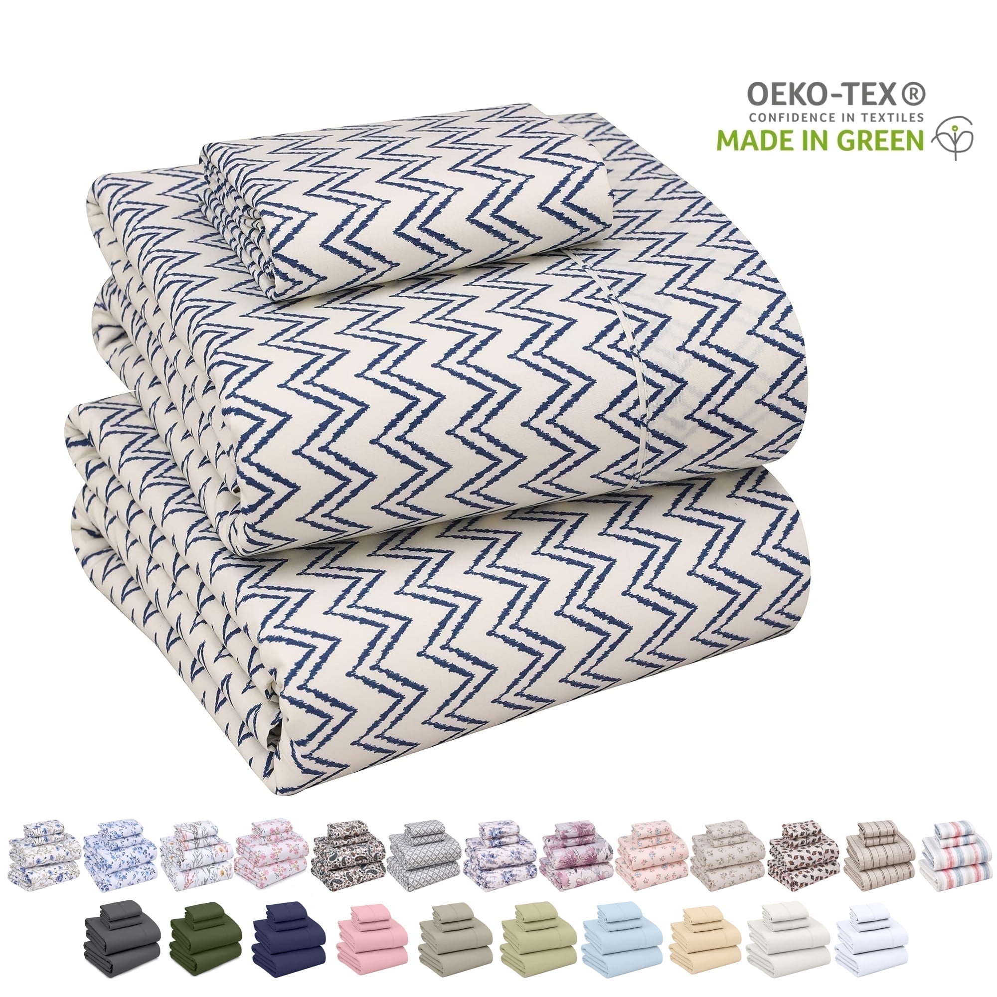 Ruvanti 100% Cotton Sheets - Crispy Cooling Percale Sheets - Breathable ...