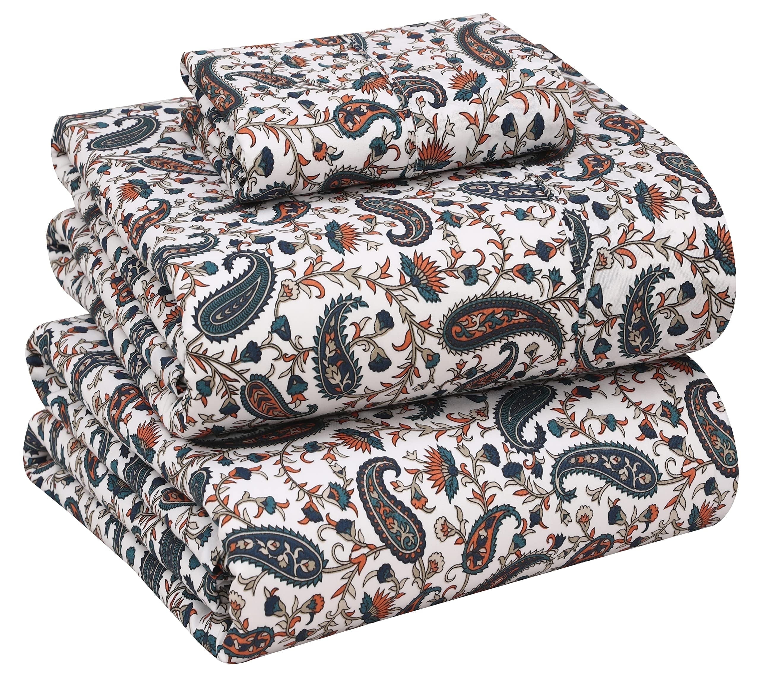 Ruvanti 100% Cotton Sheets for Twin Size Bed - Crispy Cooling Percale ...