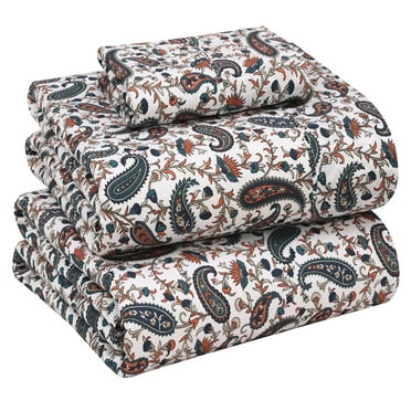 Bare Home 100% Cotton Flannel Deep Pocket 4-Piece Sheet Set with 2 ...