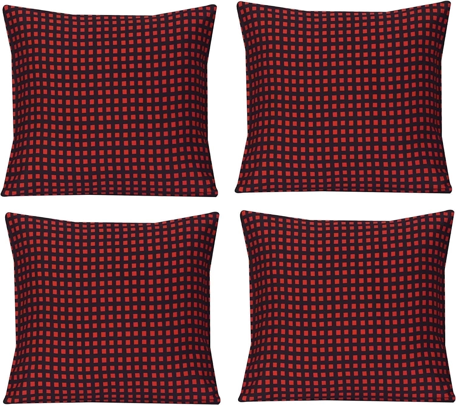 Ruvanti 4 Pack 100% Cotton Fabric Throw Pillows, 18x18 Soft, Cozy ...