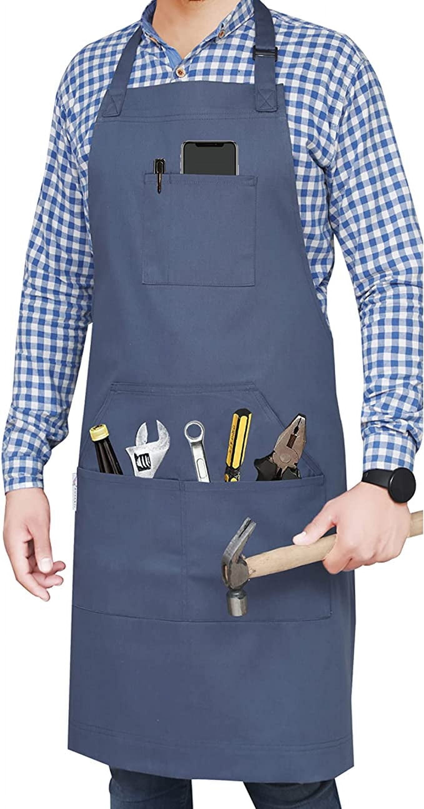 Ruvanti Aprons for Men, Women with Pockets Cotton Enrich Durable Large ...