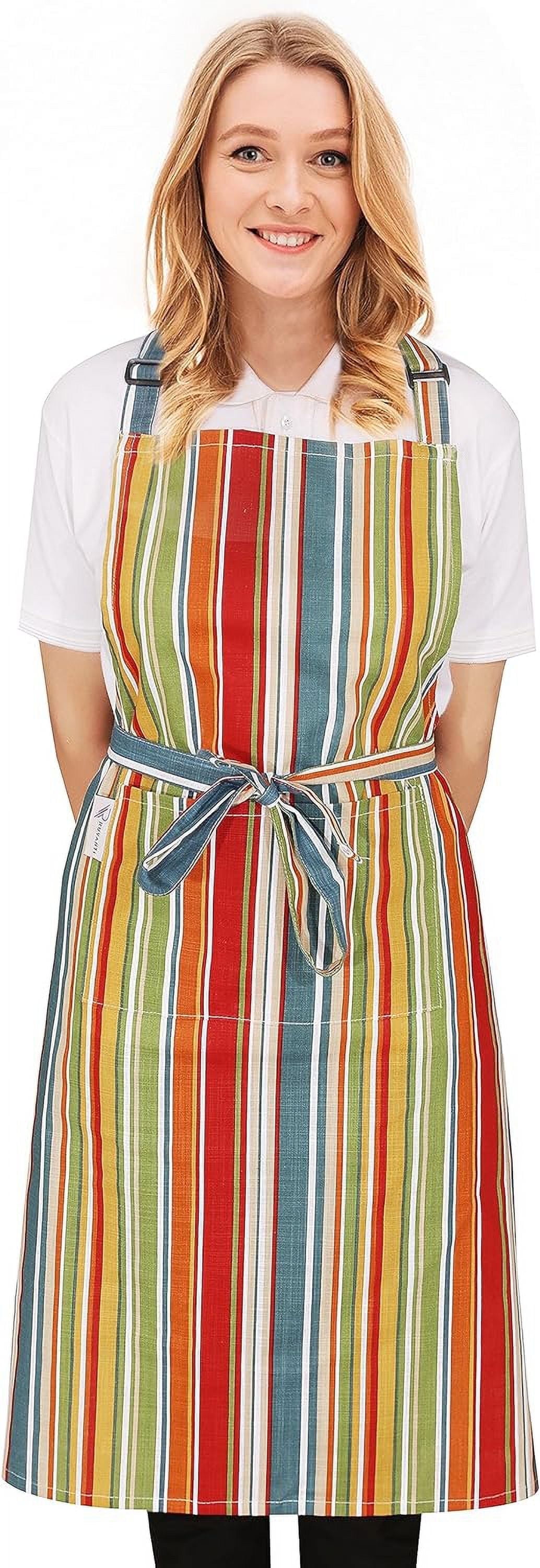 Ruvanti Chef Apron for Women.100 % Cotton Durable Kitchen Aprons with ...