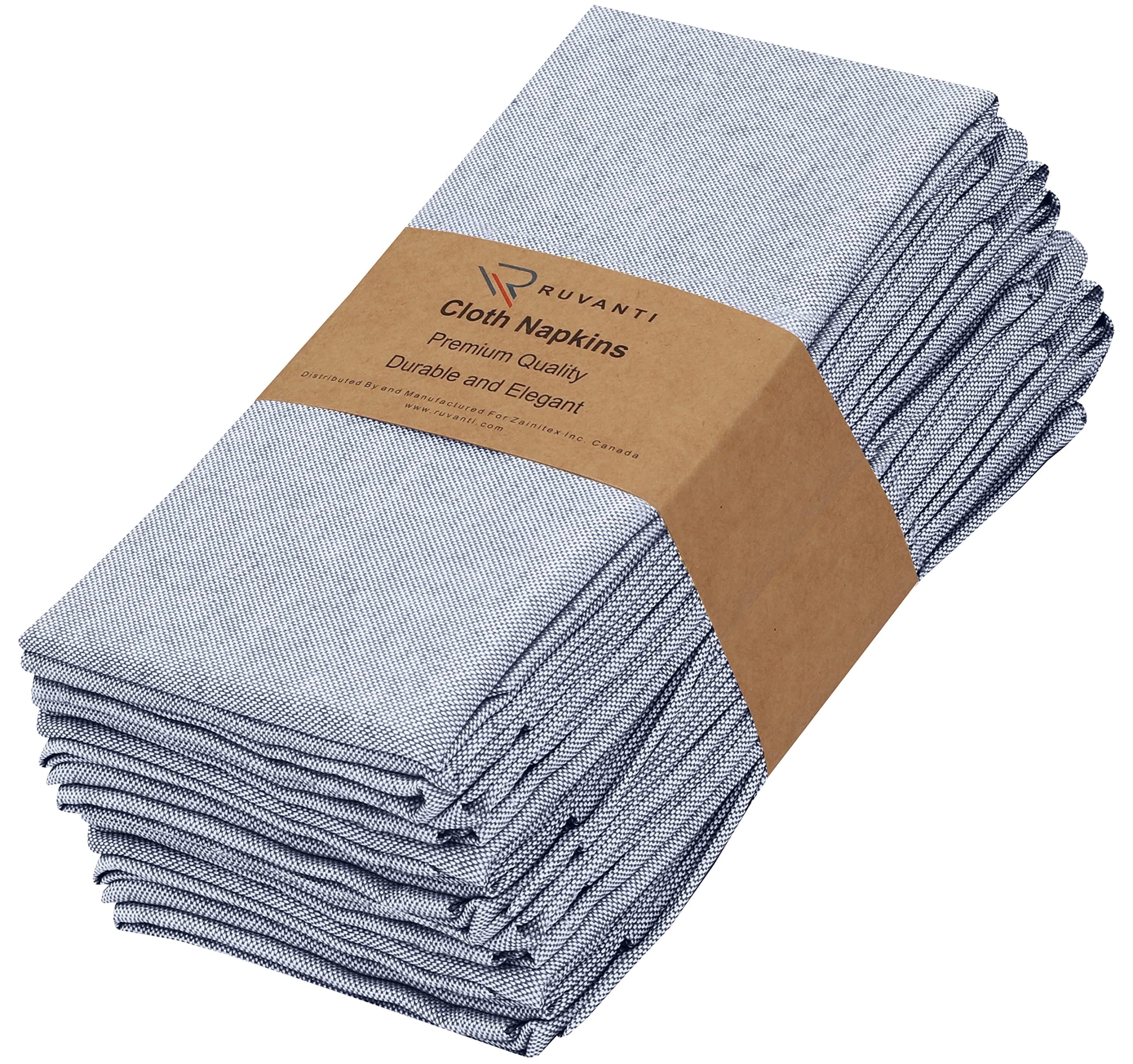 Ruvanti Cloth Napkins Set of 12, 18x18 Reusable Napkins Cloth Washable ...