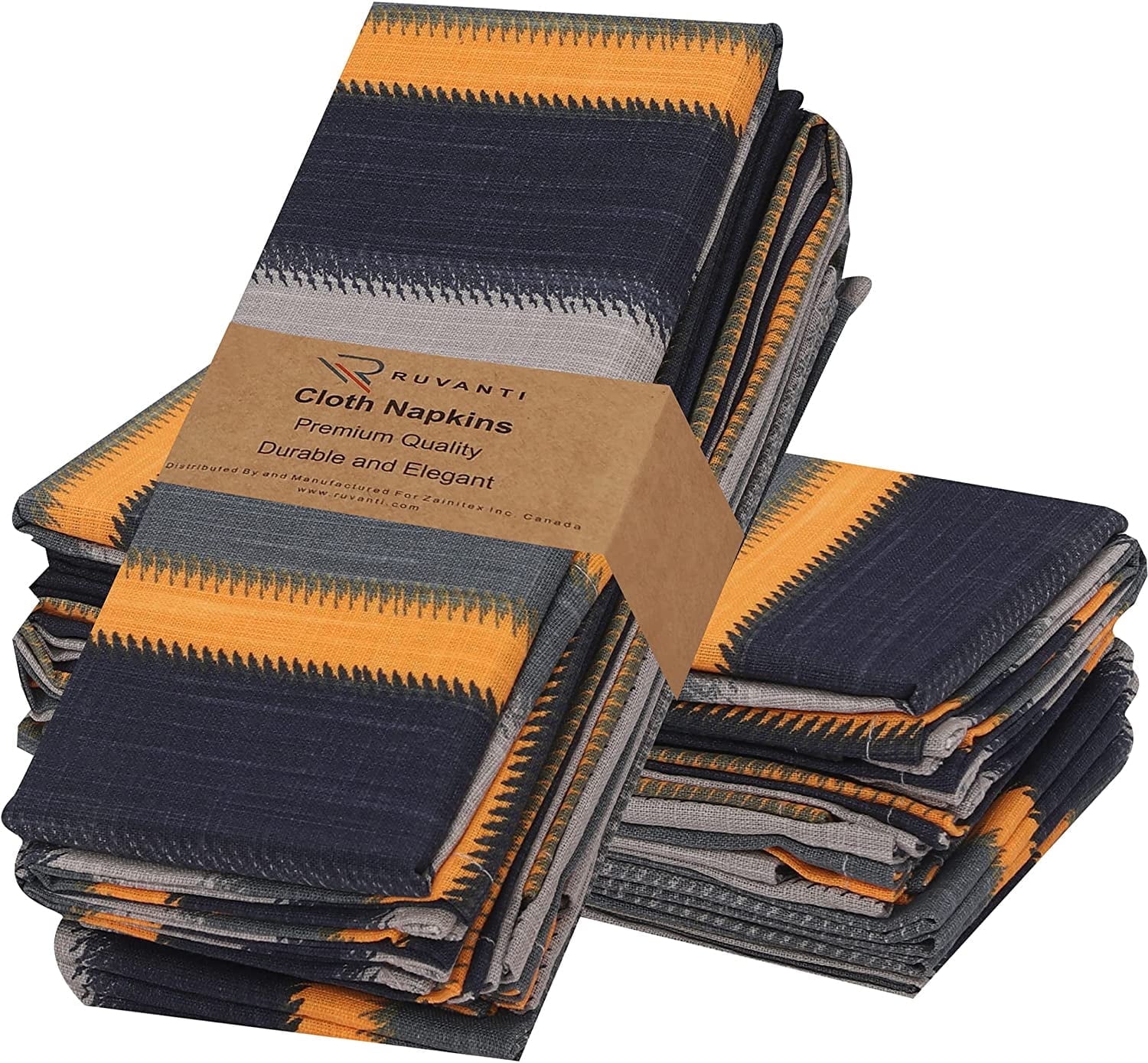 Ruvanti Cloth Napkins Set of 12 Cotton 100%, 18x18 inches Napkins Cloth ...