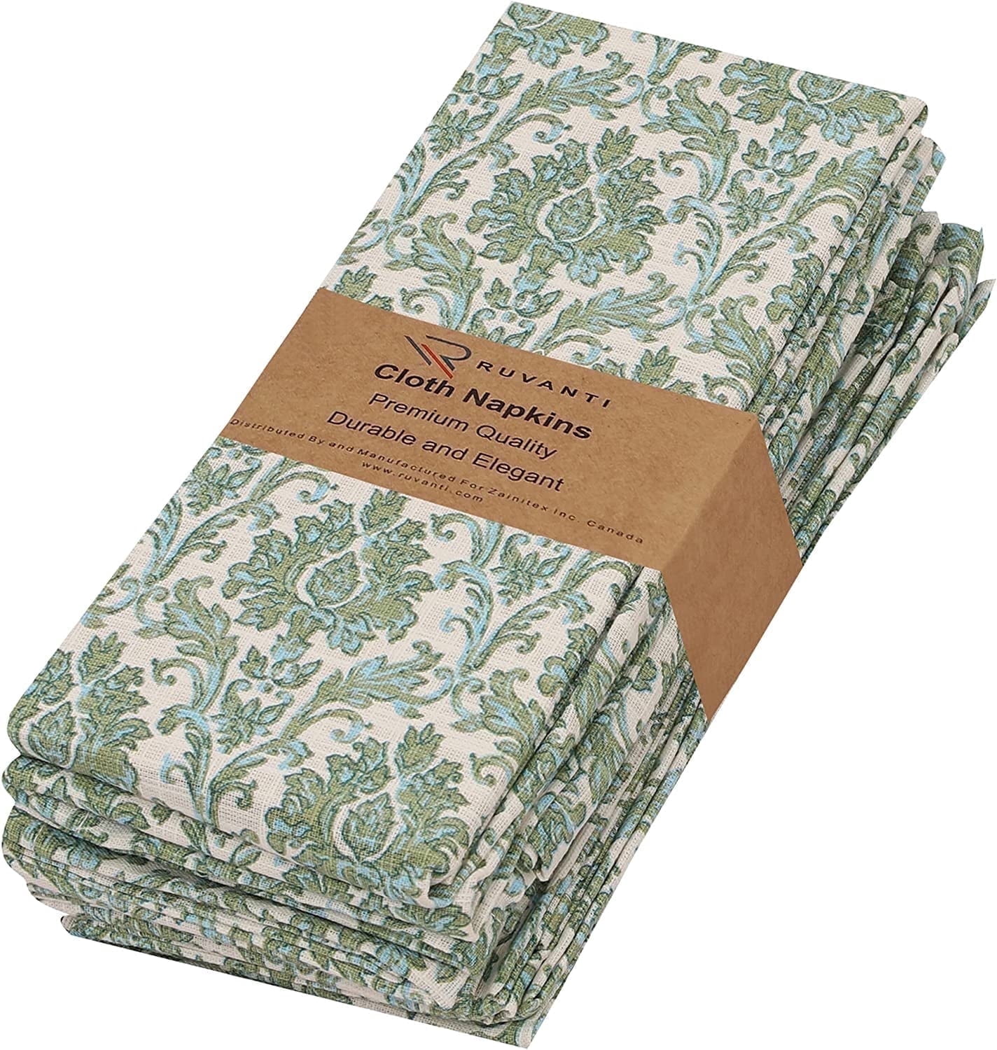 Ruvanti 100% Cotton Cloth Napkins, Set of 12, 18x18 inches, Washable ...
