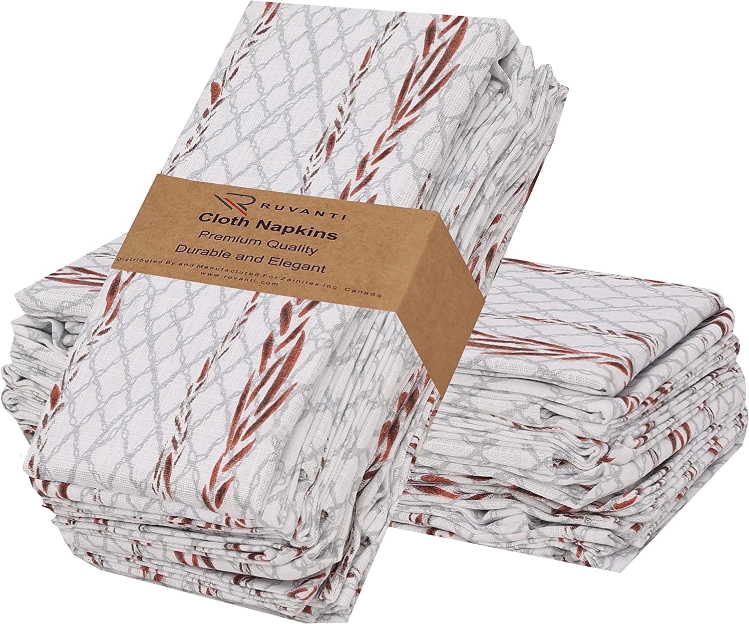 Ruvanti 100% Cotton Cloth Napkins (Set of 12), 18x18 inches, Washable ...