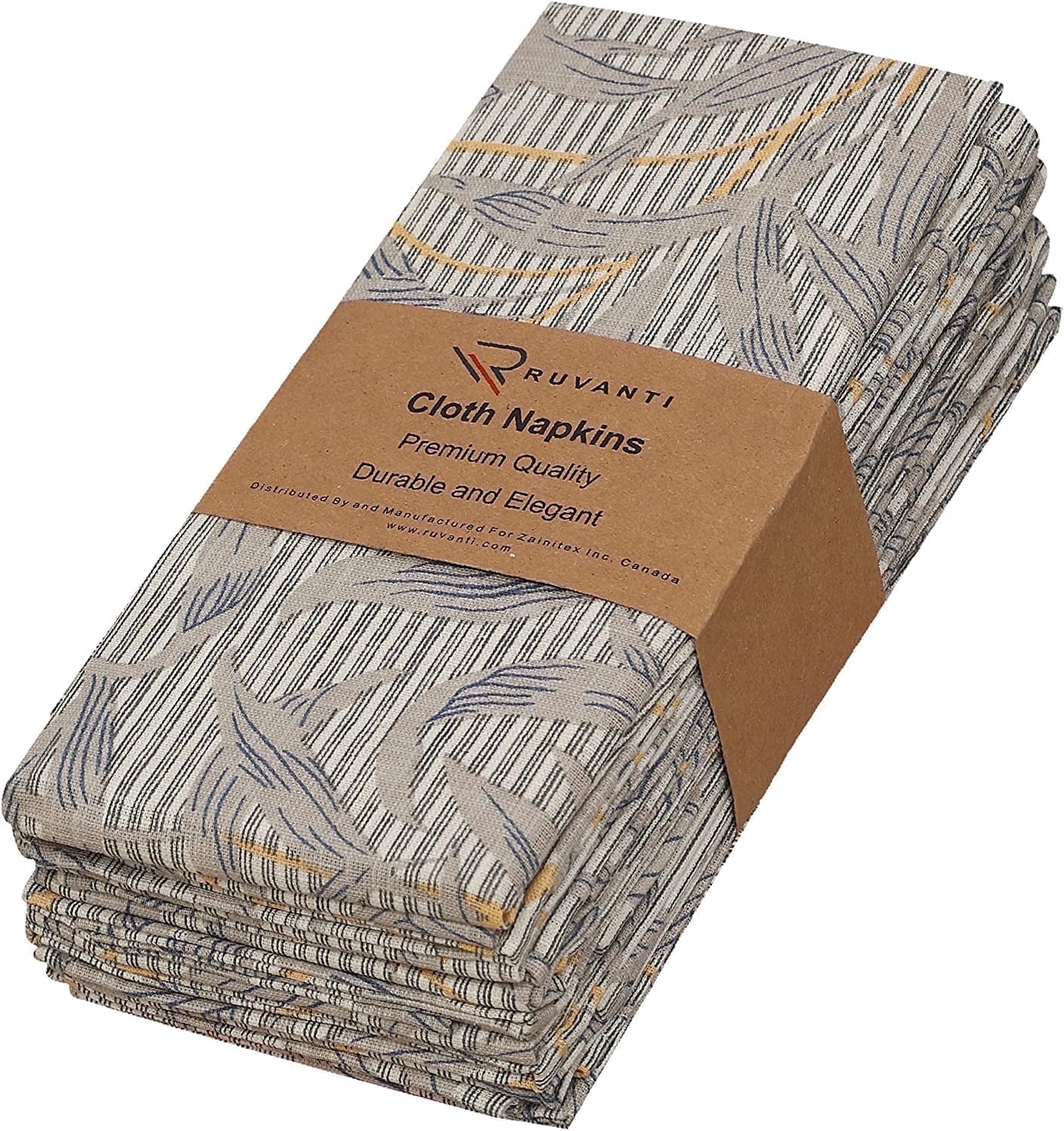Ruvanti, Cloth Napkins, 18x18 inches, Set of 6 Cotton Washable ...