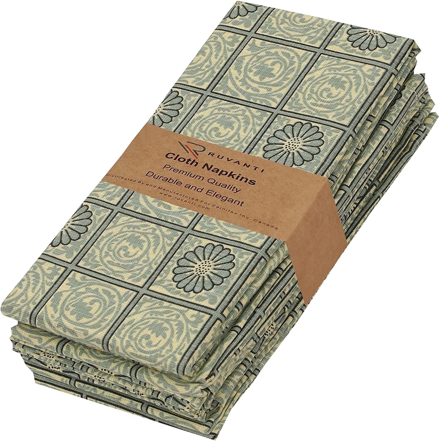 Ruvanti Cloth Napkins Set of 6 Cotton 100%, 18x18 inches Napkins Cloth ...