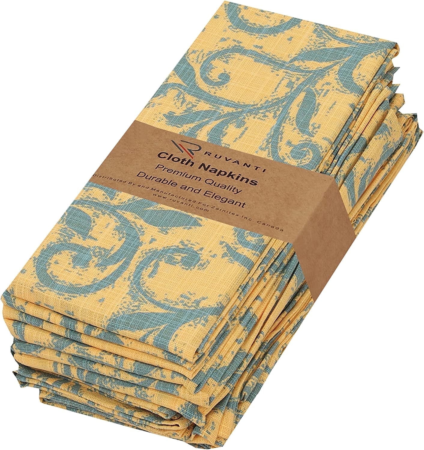 Ruvanti Cloth Napkins Set of 6 Cotton 100%, 18x18 inches Napkins Cloth ...